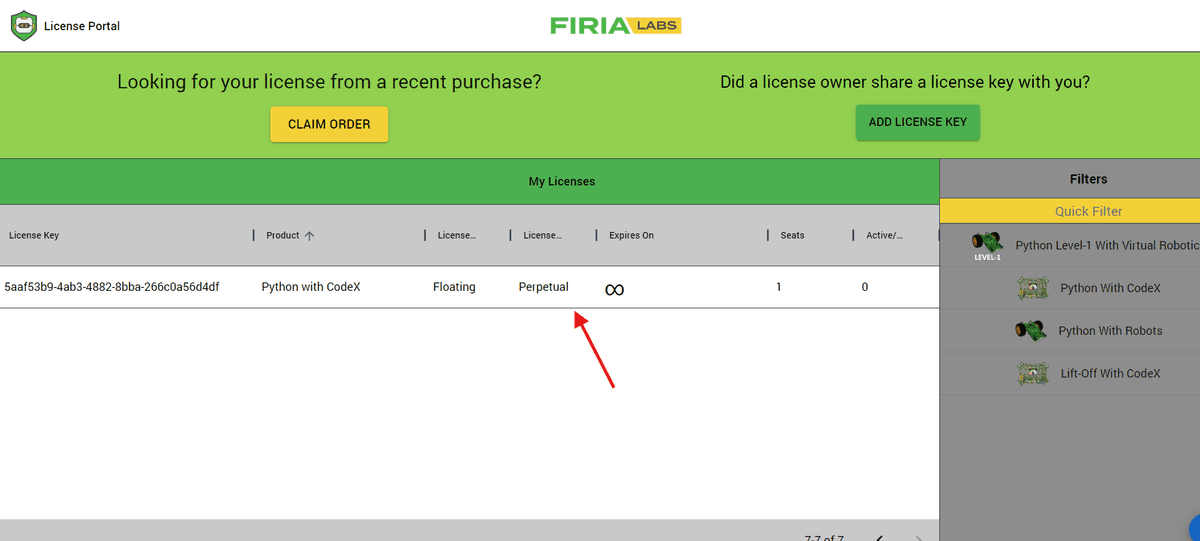 License & Dashboard – Firia Labs